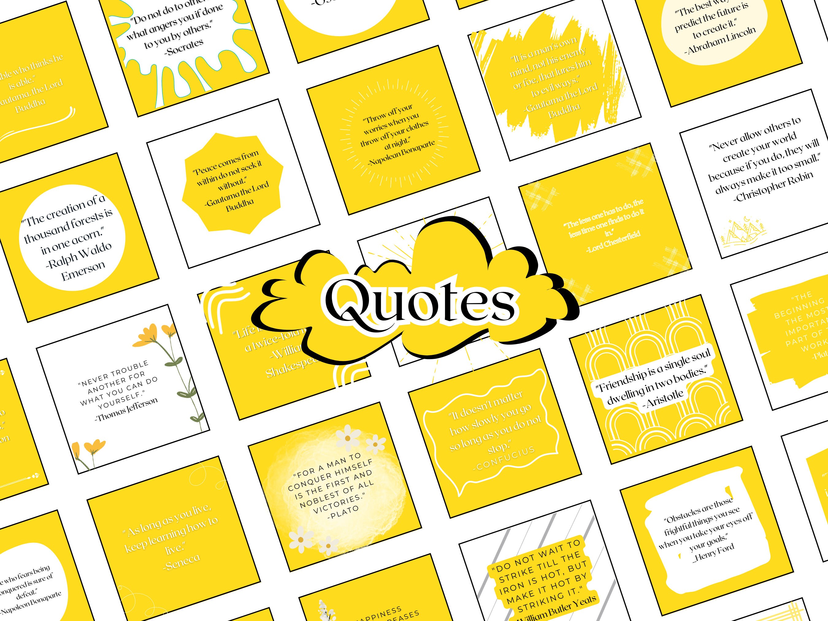 Yellow Instagram Templates Yellow and White Instagram Templates Yellow ...