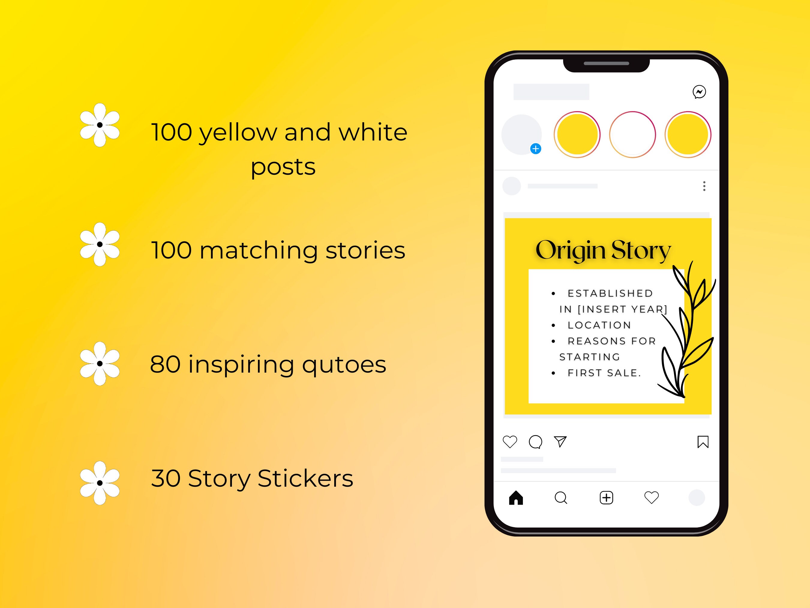 Yellow Instagram Templates Yellow and White Instagram Templates Yellow ...
