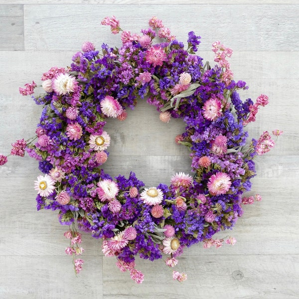 Pink Floral Wreath - Etsy