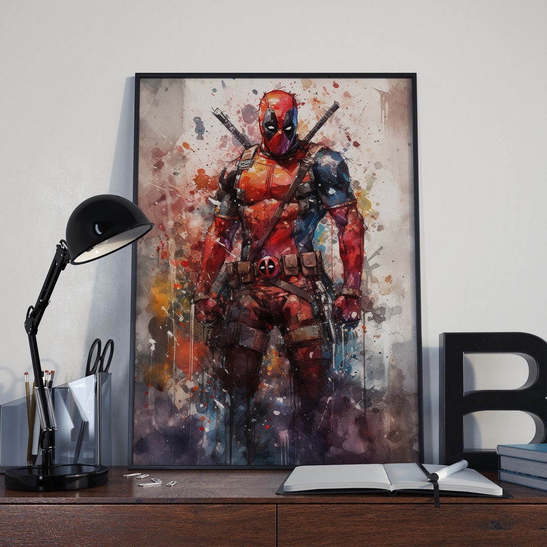 Deadpool Impressionist Watercolor Artwork Download Printable - Unique ...