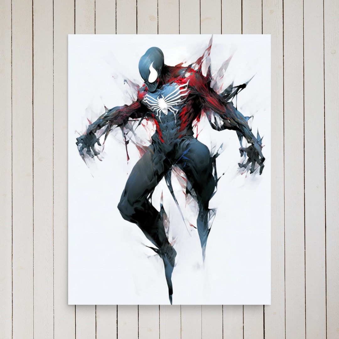 Spiderman Dramatic Poster in Yoji Shinkawa Style Marvel Comics Wall Art ...