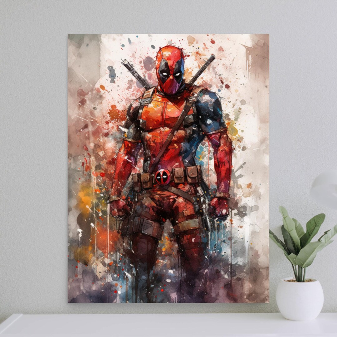 Deadpool Watercolor Impressionist Painting Poster - Etsy