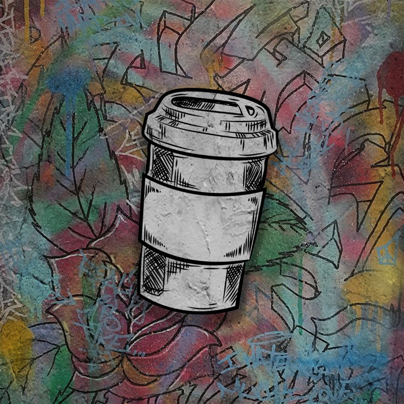 Street Art Graffiti Style Coffee Cup Art Print Poster Digital Download ...