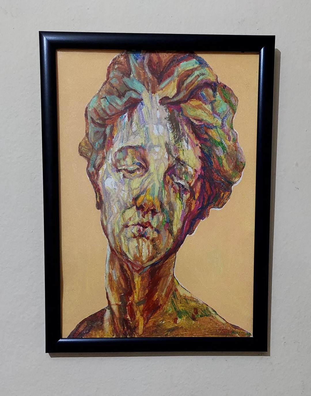 Portrait Crayons Art Pastel Painting - Etsy