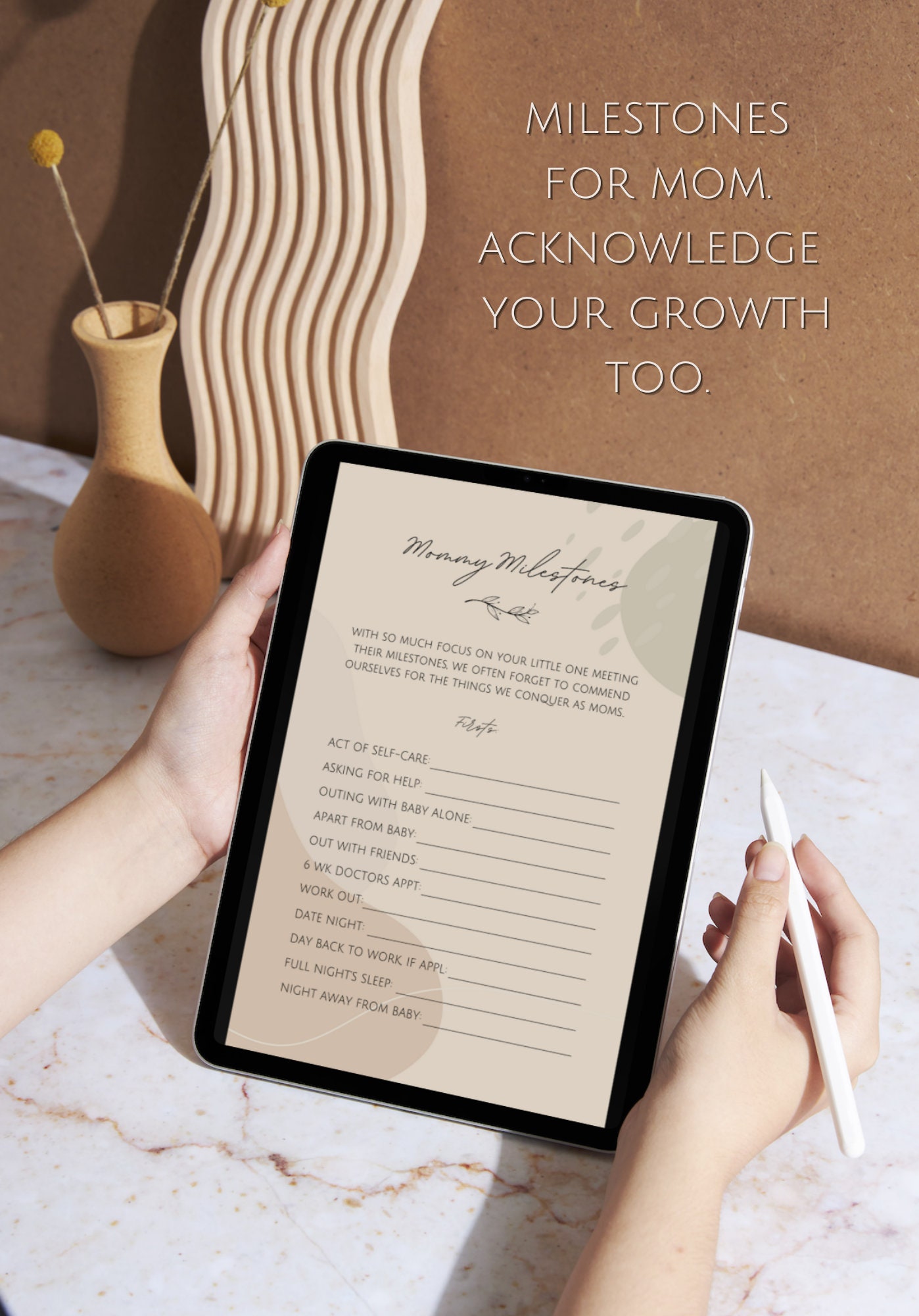 Postpartum Self Care Digital Journal, A Mother's Journey Journal Series ...