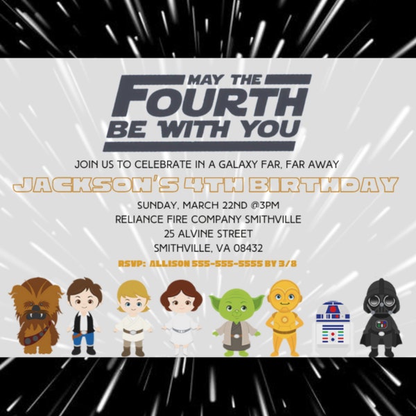 May the Fourth Be With You Birthday Invitation - Etsy