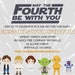 Star Wars Fourth Birthday Invitation, May the Fourth Be With You, Star ...