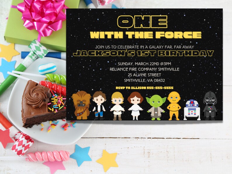 Star Wars First Birthday Invitation Star Wars Party the - Etsy
