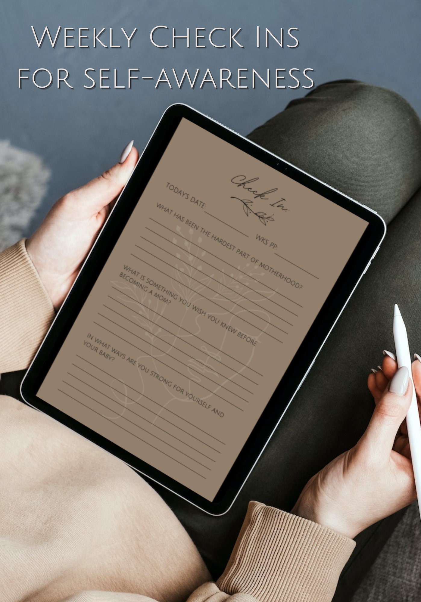 Postpartum Self Care Digital Journal, A Mother's Journey Journal Series ...