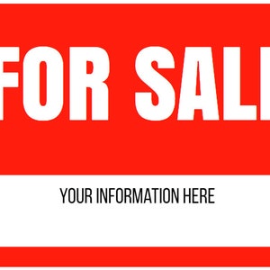 Editable for Sale Sign Template, Digital Download Yard Sale Sign ...