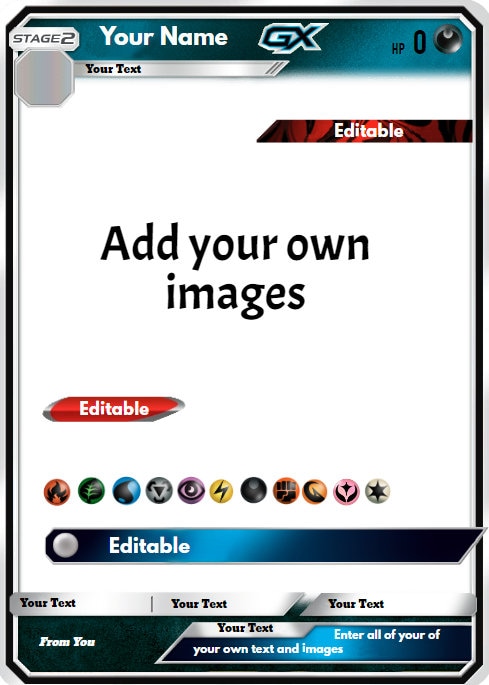 Create Your Own Pokemon Card Gift, Editable PTCG Card, Instant Download ...