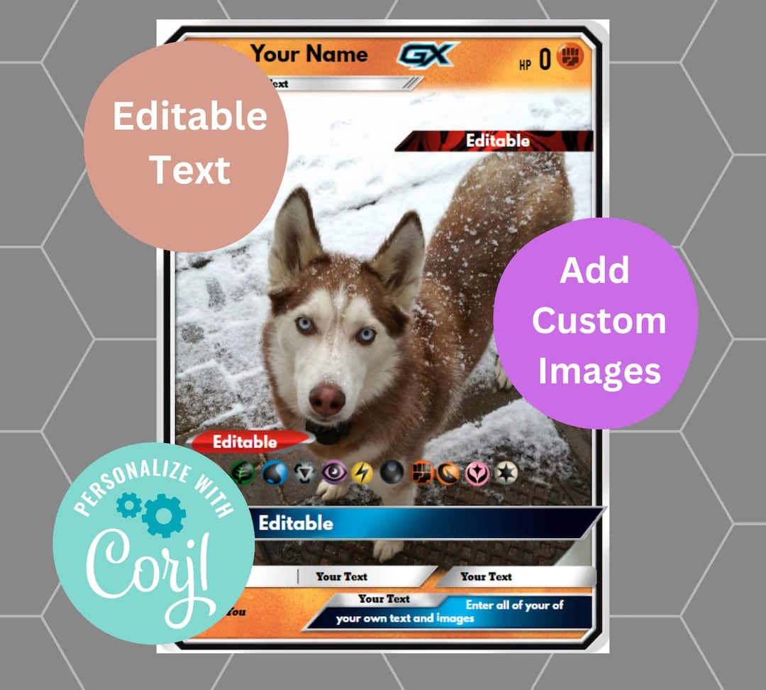 Create Your Own Pokemon Card Gift, Editable PTCG Card, Instant Download ...