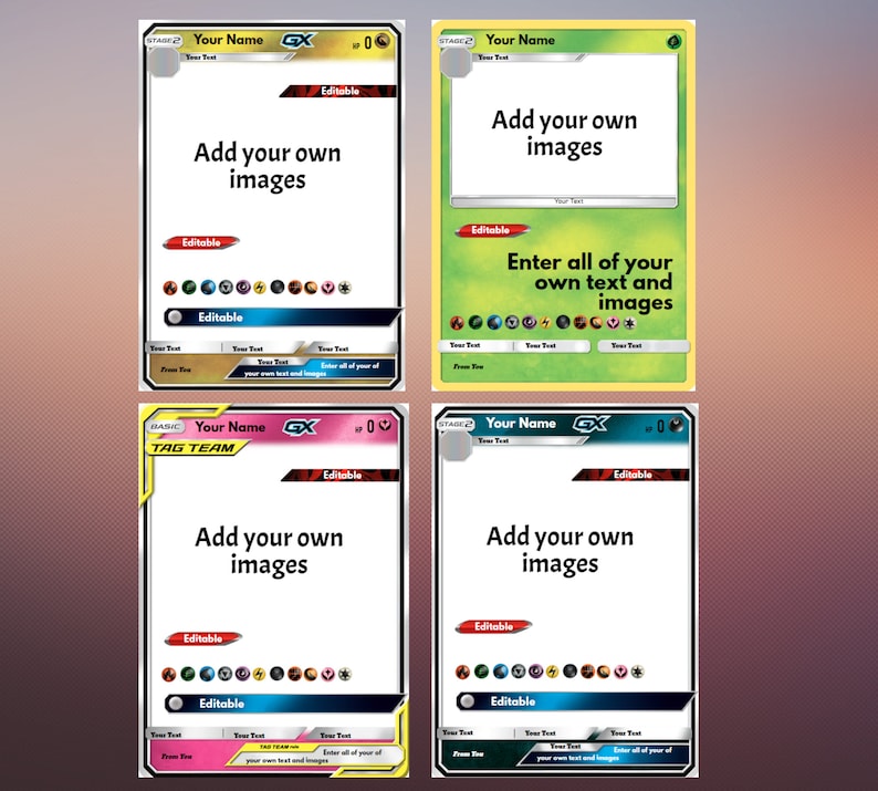Create Your Own Pokemon Card Gift, Editable PTCG Card, Instant Download ...