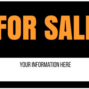 Editable for Sale Sign Template, Digital Download Yard Sale Sign ...