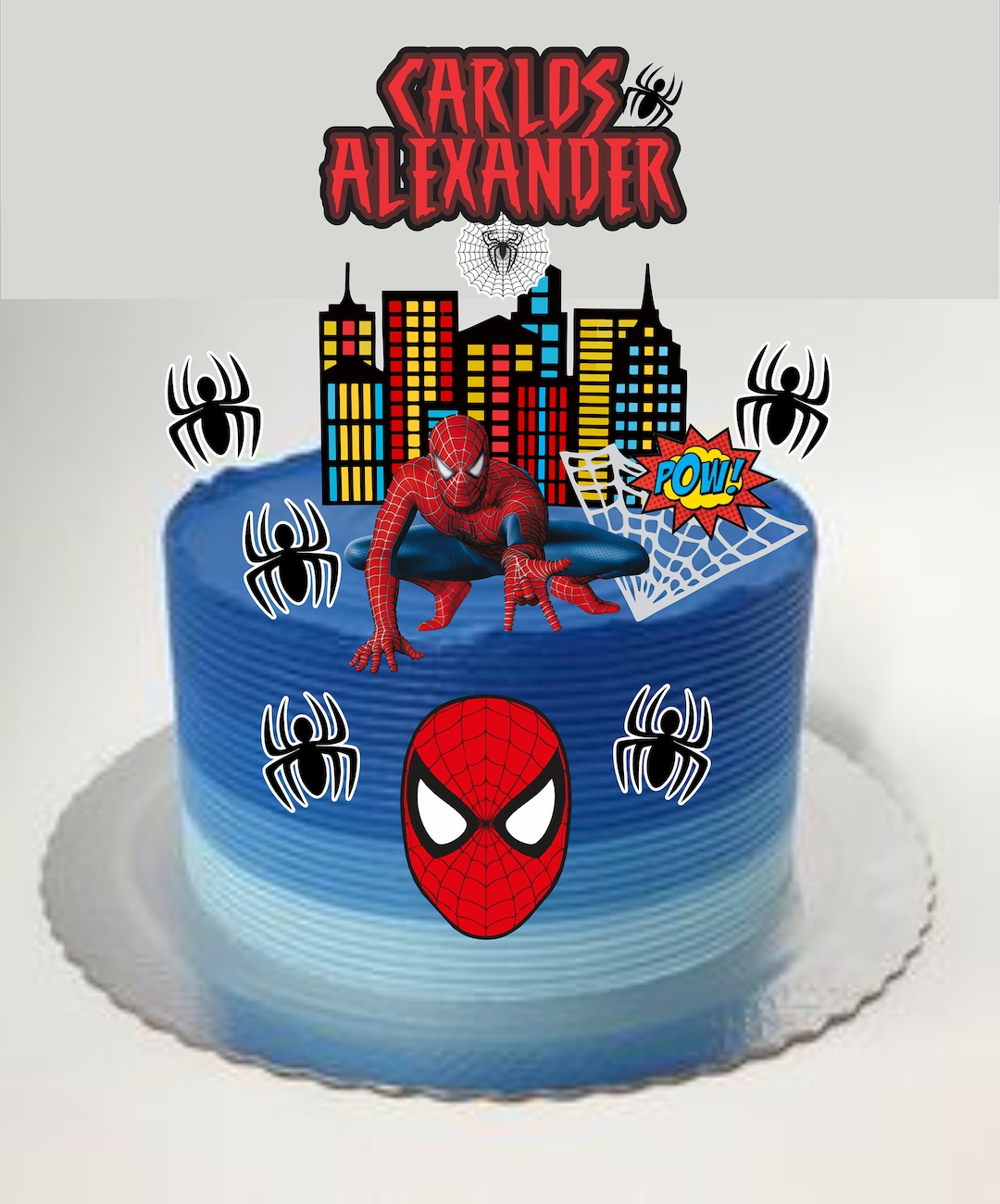 Spiderman Printable Cake Topper, Digital Cake Topper, Personalized - Etsy