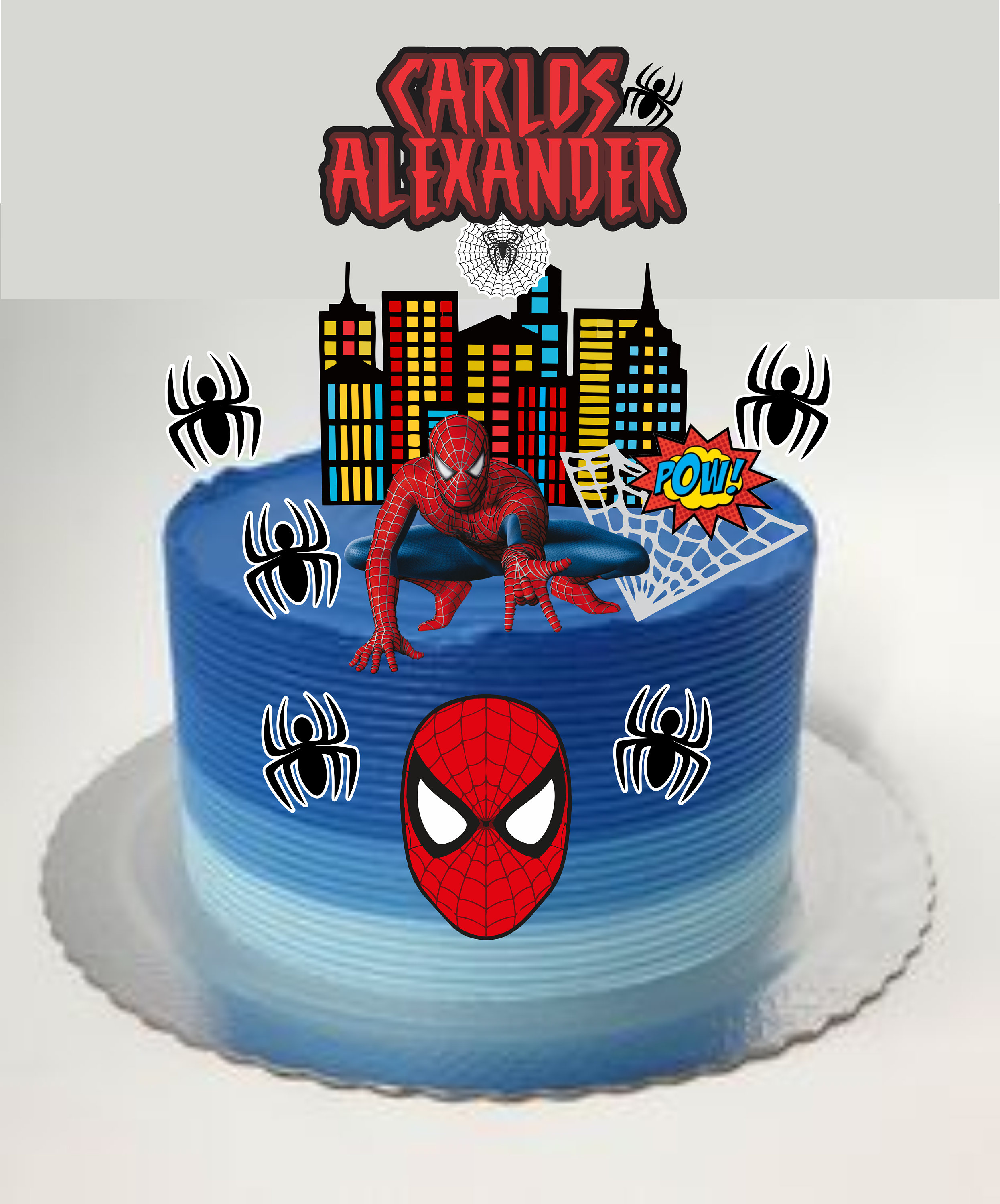 Spiderman Printable Cake Topper, Digital Cake Topper, Personalized - Etsy