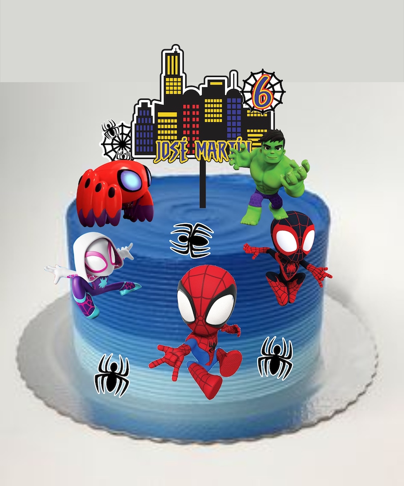 CAKETOPPER Spidey, Spiderman Theme, Spiderman Birthday Decoration ...