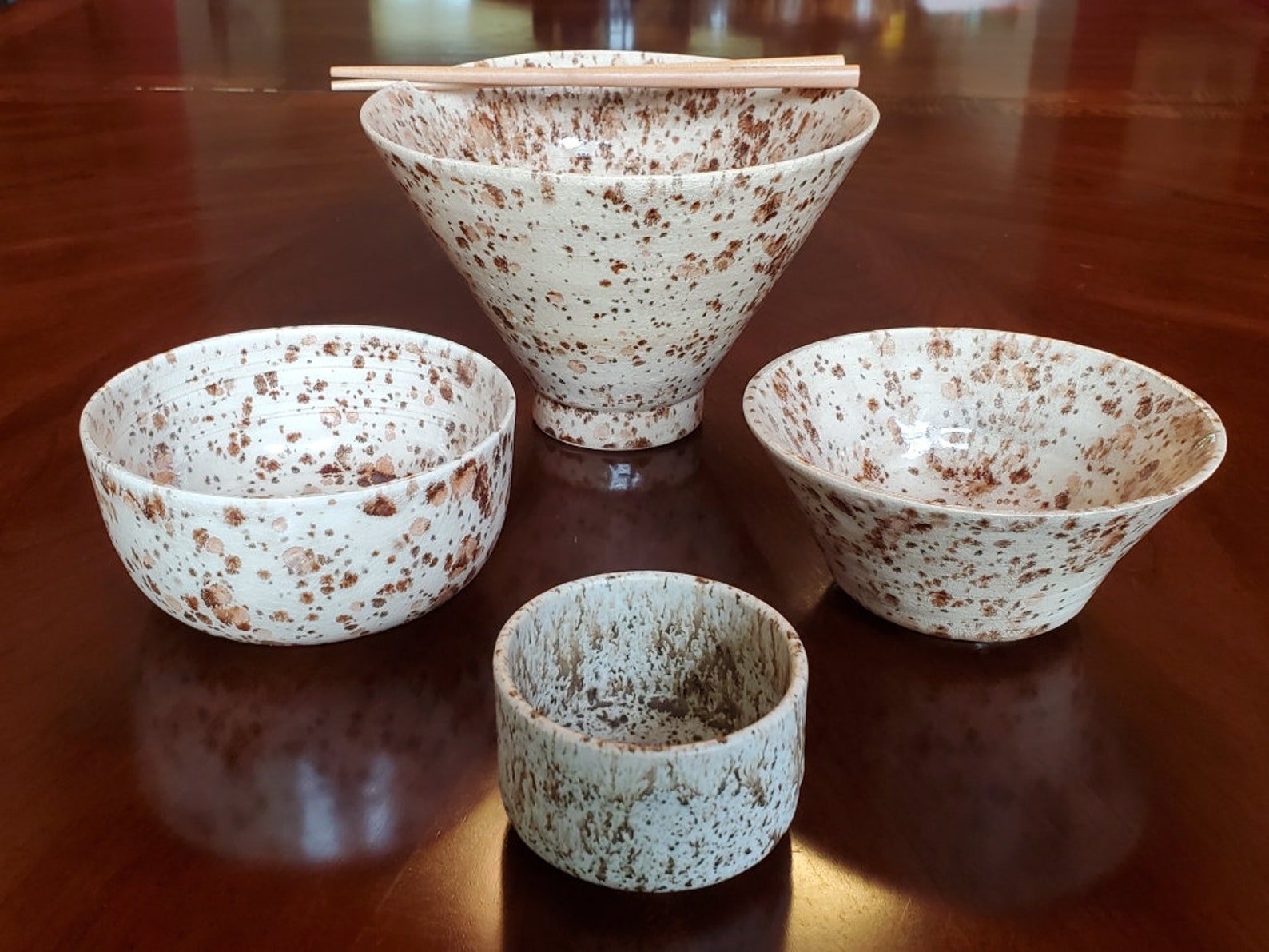 Handmade Speckled Eggshell Ceramic Asian Inspired Set, St. John ...