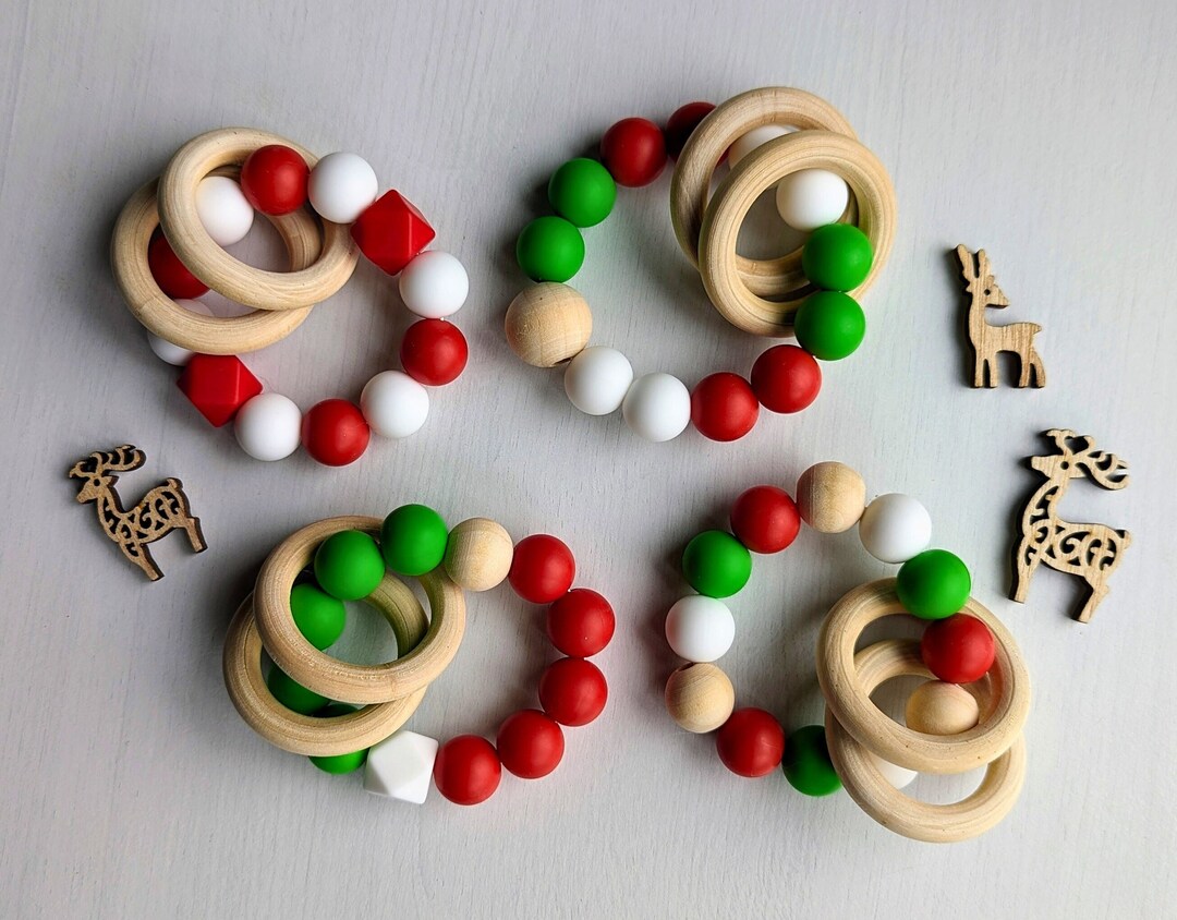 Christmas Holiday Baby Toy Rattles/stocking Stuffers in Red, Green ...