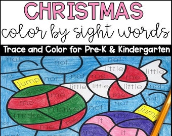 Christmas Color by Sight Words for 1st Grade and 2nd Grade Christmas ...