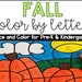 Fall Coloring Pages for Kids | Color by Letter | Color by Code - Etsy