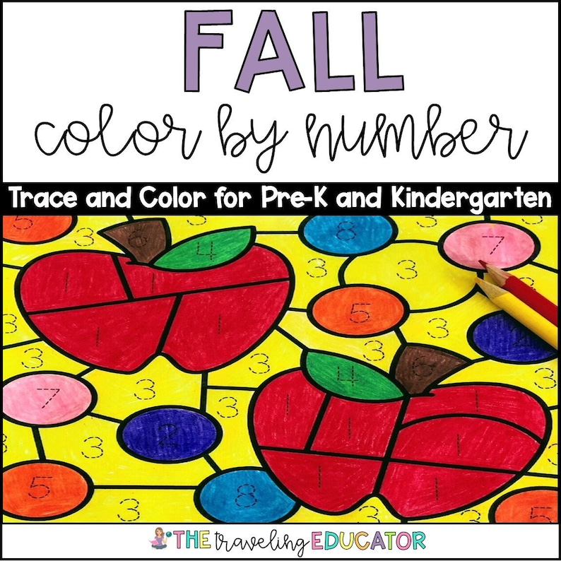 Fall Coloring Pages for Kids | Color by Number | Color by Code - Etsy