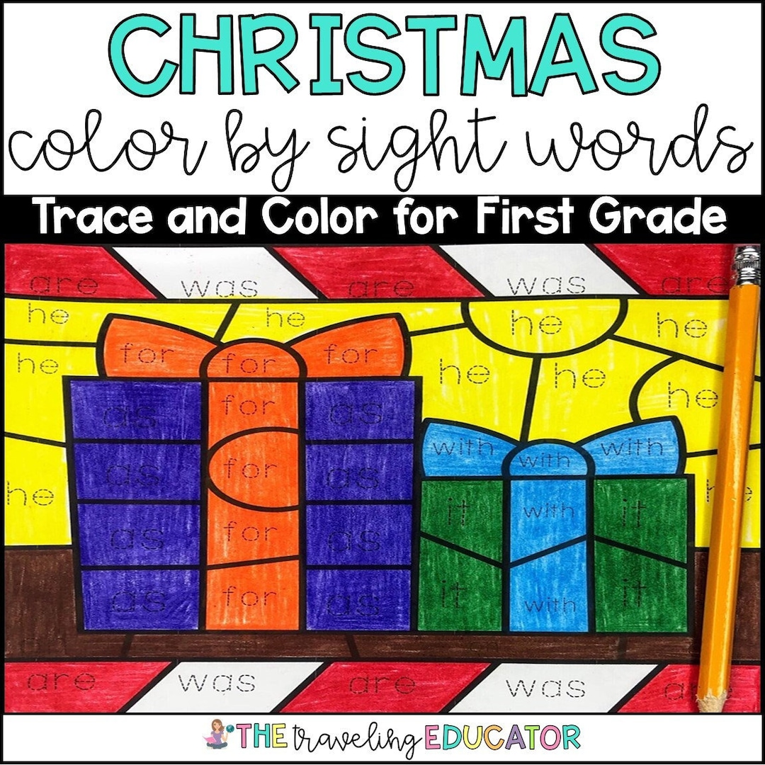 Christmas Color by Sight Words for First Grade Christmas Coloring Pages ...