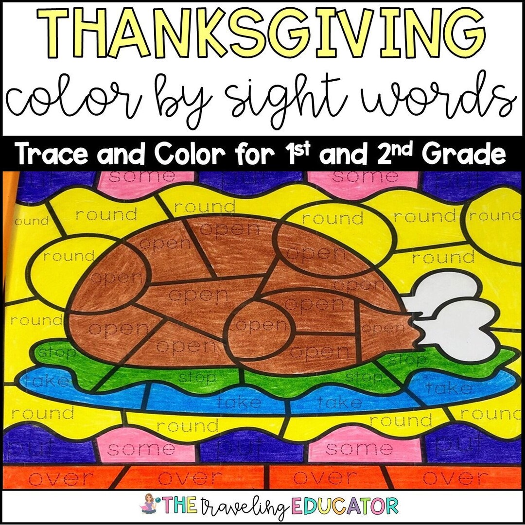 Thanksgiving Coloring Pages Thanksgiving Color By Sight Words For 1st thanksgiving-coloring-pages-thanksgiving-color-by-sight-words-for-1st
