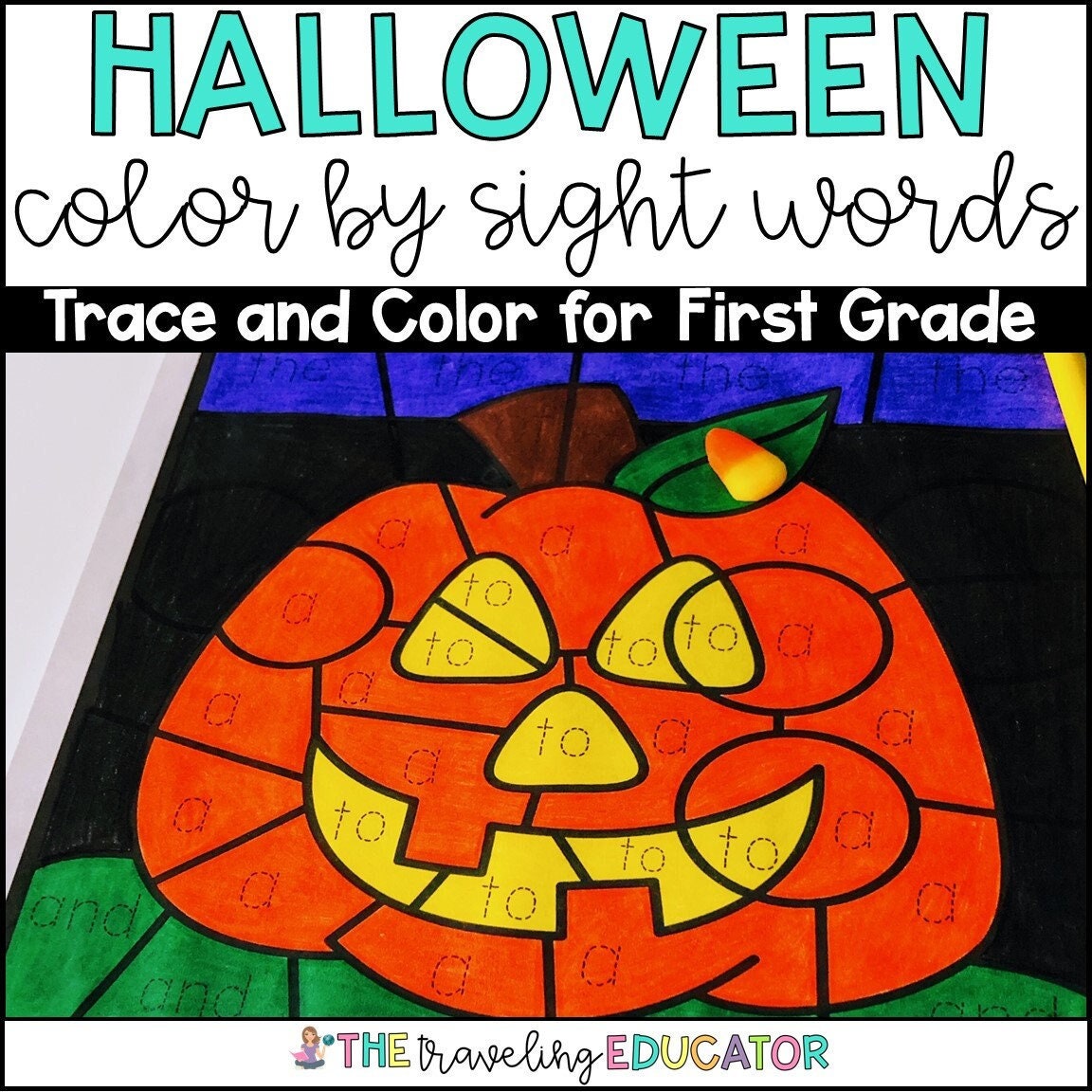 Halloween Coloring Pages for Kids | Color by Sight Words for First ...