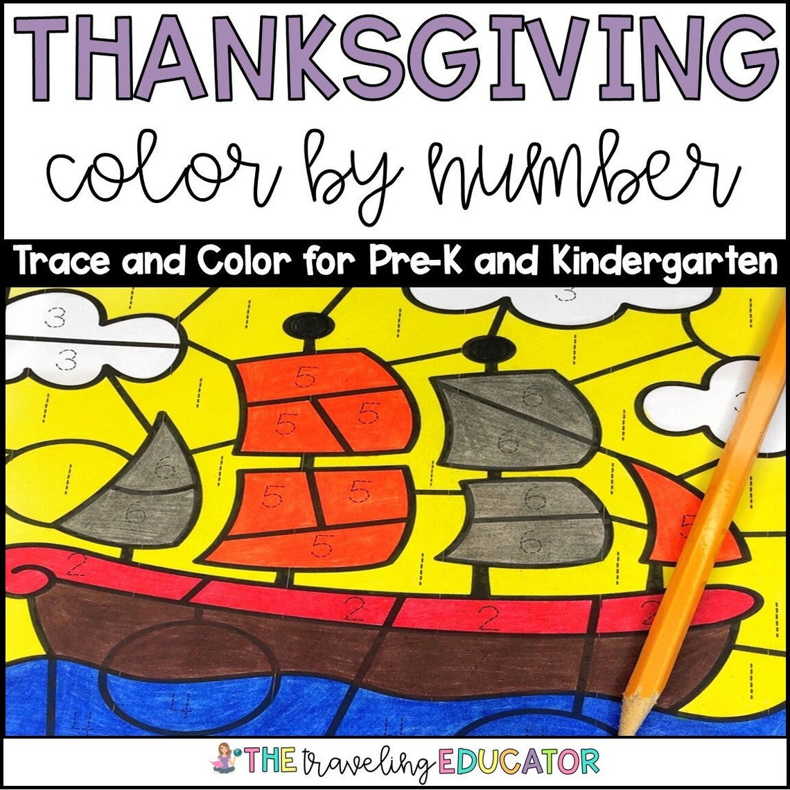 Thanksgiving Coloring Pages - Thanksgiving Color by Numbers - Etsy