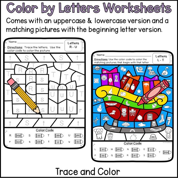 Color By Letter Christmas Worksheets
