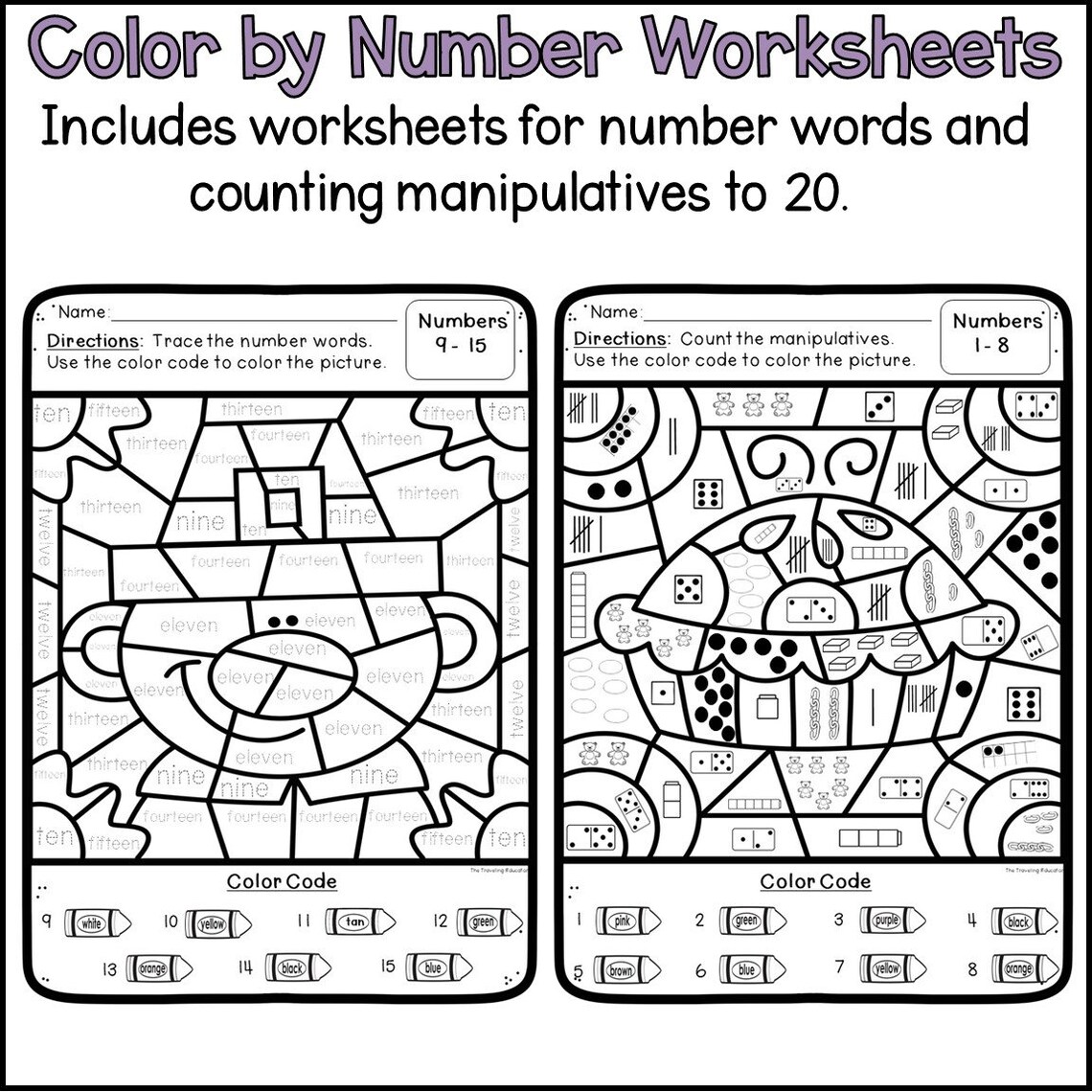 Thanksgiving Coloring Pages - Thanksgiving Color by Numbers - Etsy