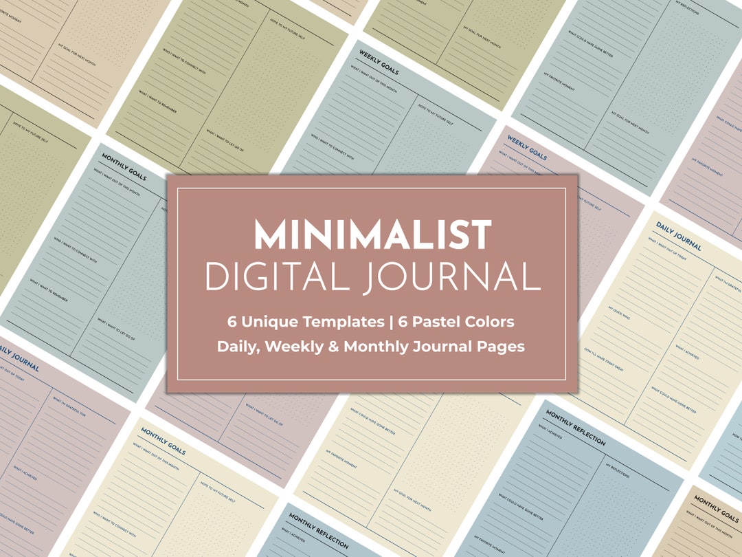 Minimalist Pastel Digital Journal for Goodnotes and Notability | Daily ...