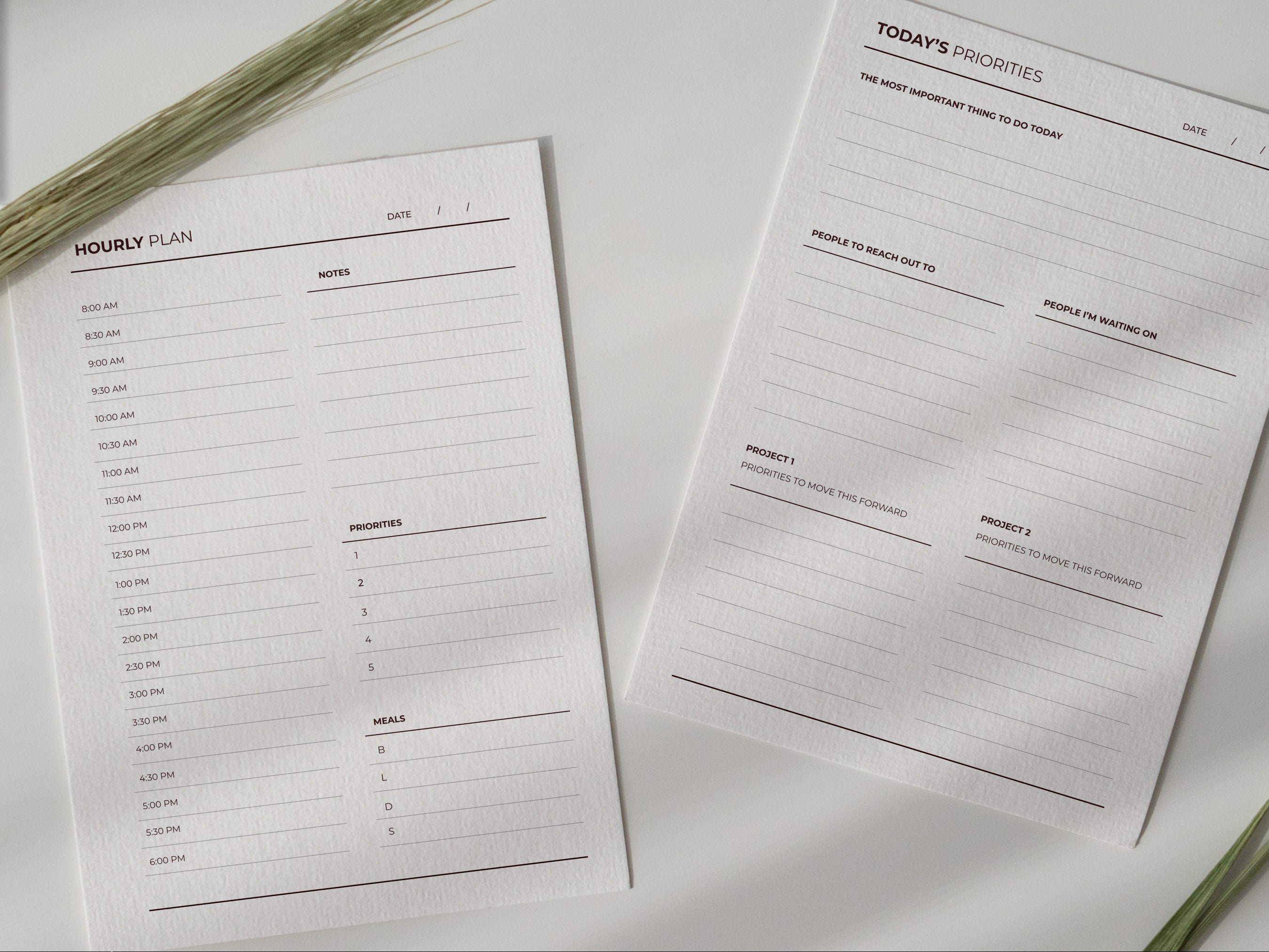 Work Planner Bundle: Time Blocking and Daily and Hourly Planners for ...