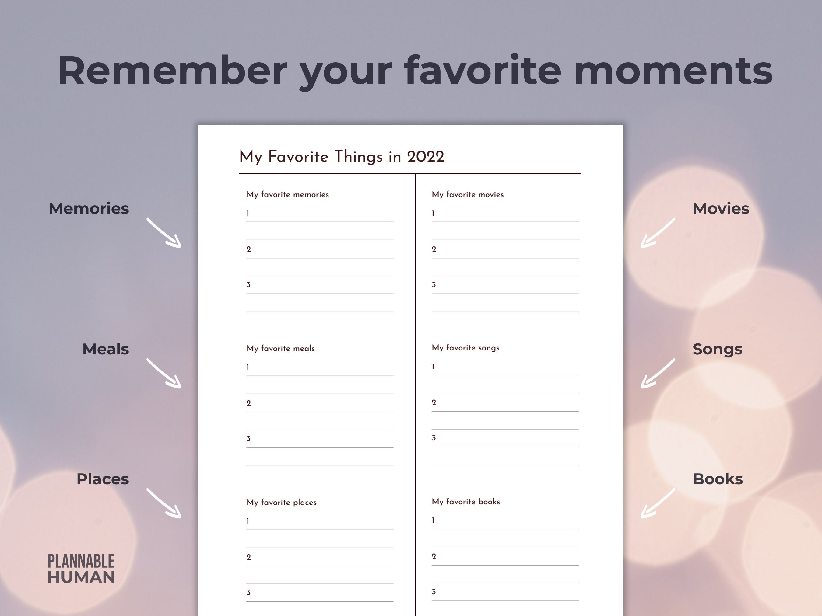 Year in Review Template, Self Reflection Journal and Worksheets ...