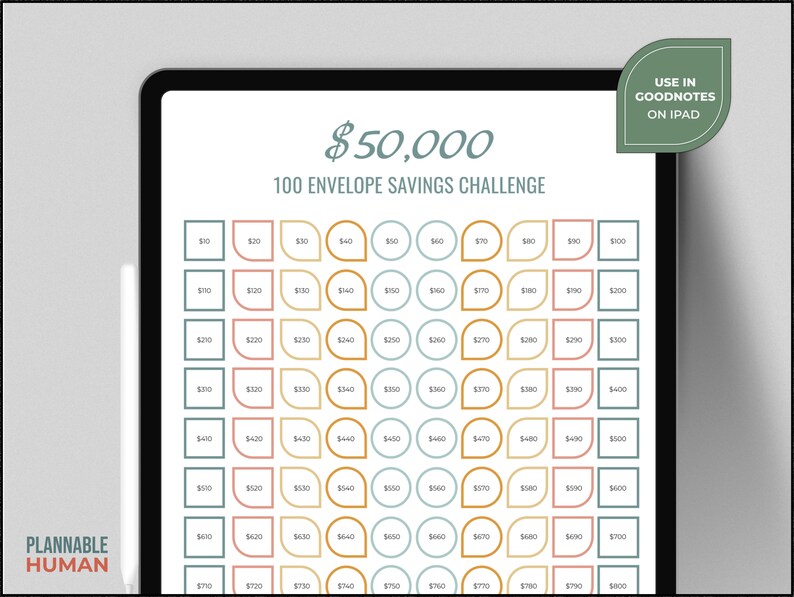 50,000 Savings Challenge Printable PDF - Minimalist Design for ...