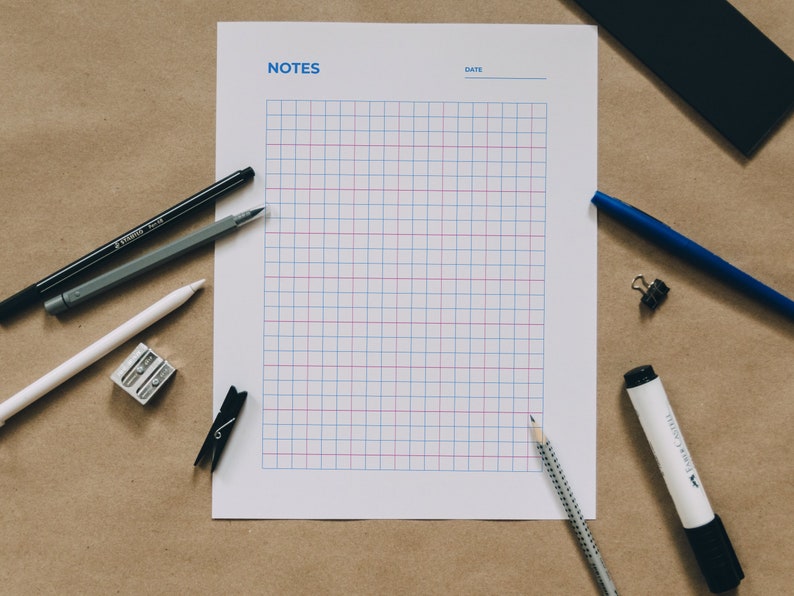 Minimalist Note Taking Templates Printable Grid, Lined, Dot Grid ...