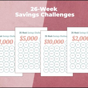 A6 Savings Challenge Bundle Printable Worksheets | 1K, 2K, 5K, 10K, 20K ...