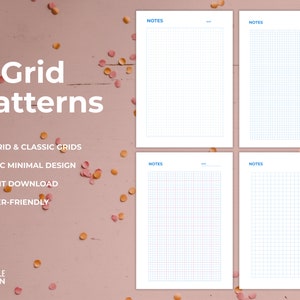 Minimalist Note Taking Templates | Printable Grid, Lined, Dot Grid ...
