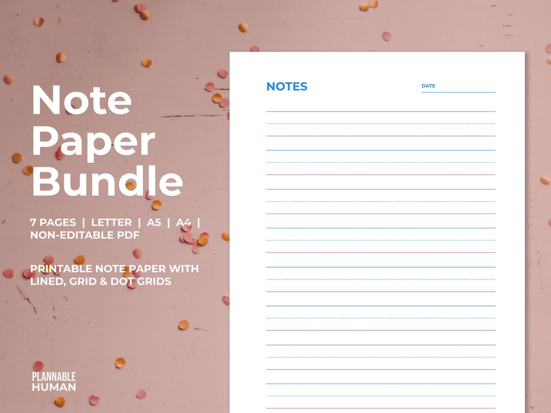Minimalist Note Taking Templates | Printable Grid, Lined, Dot Grid ...