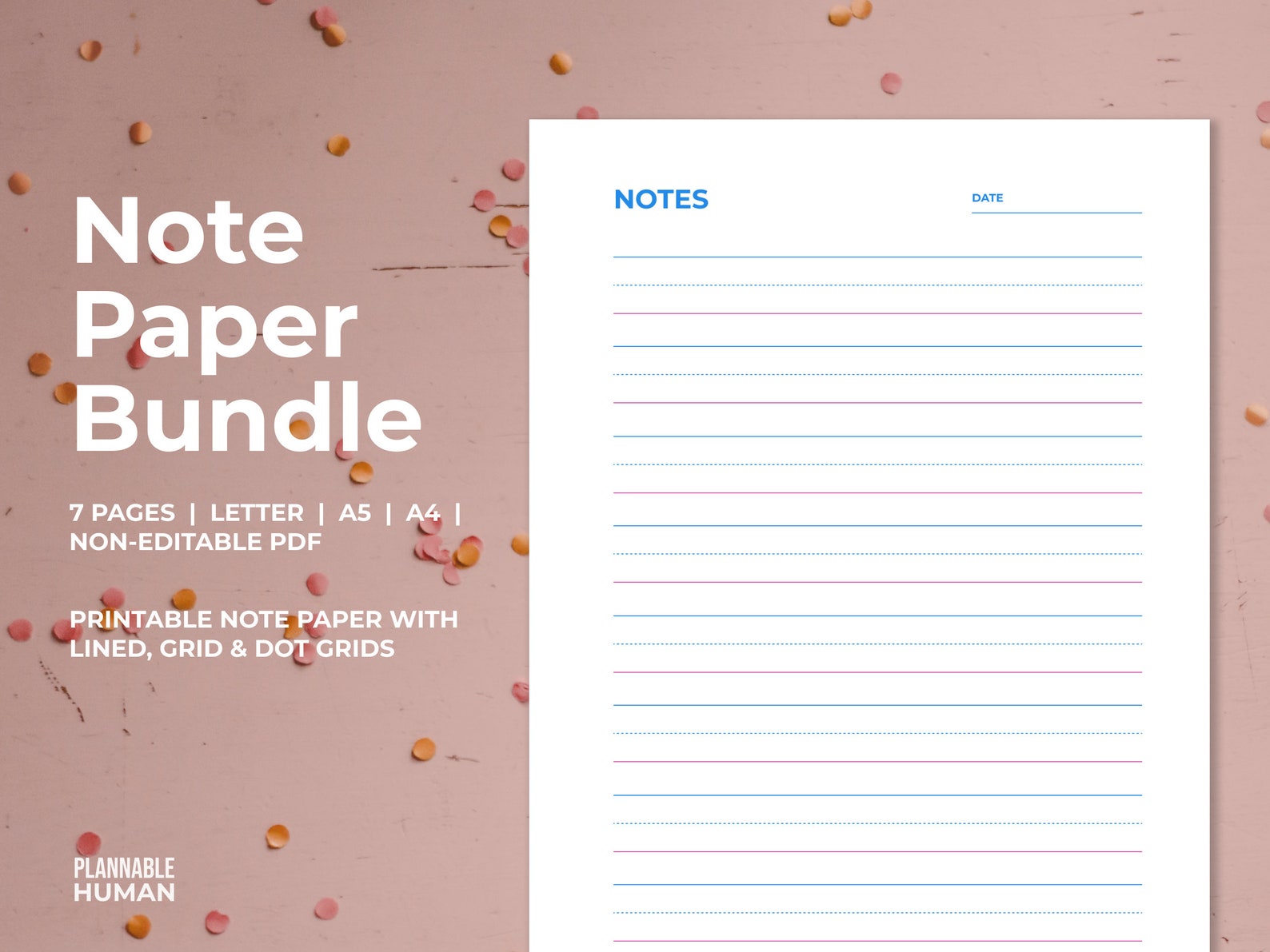 Minimalist Note Taking Templates Printable Grid, Lined, Dot Grid ...