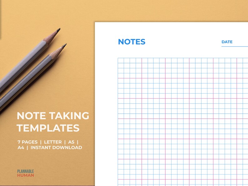 Minimalist Note Taking Templates | Printable Grid, Lined, Dot Grid ...