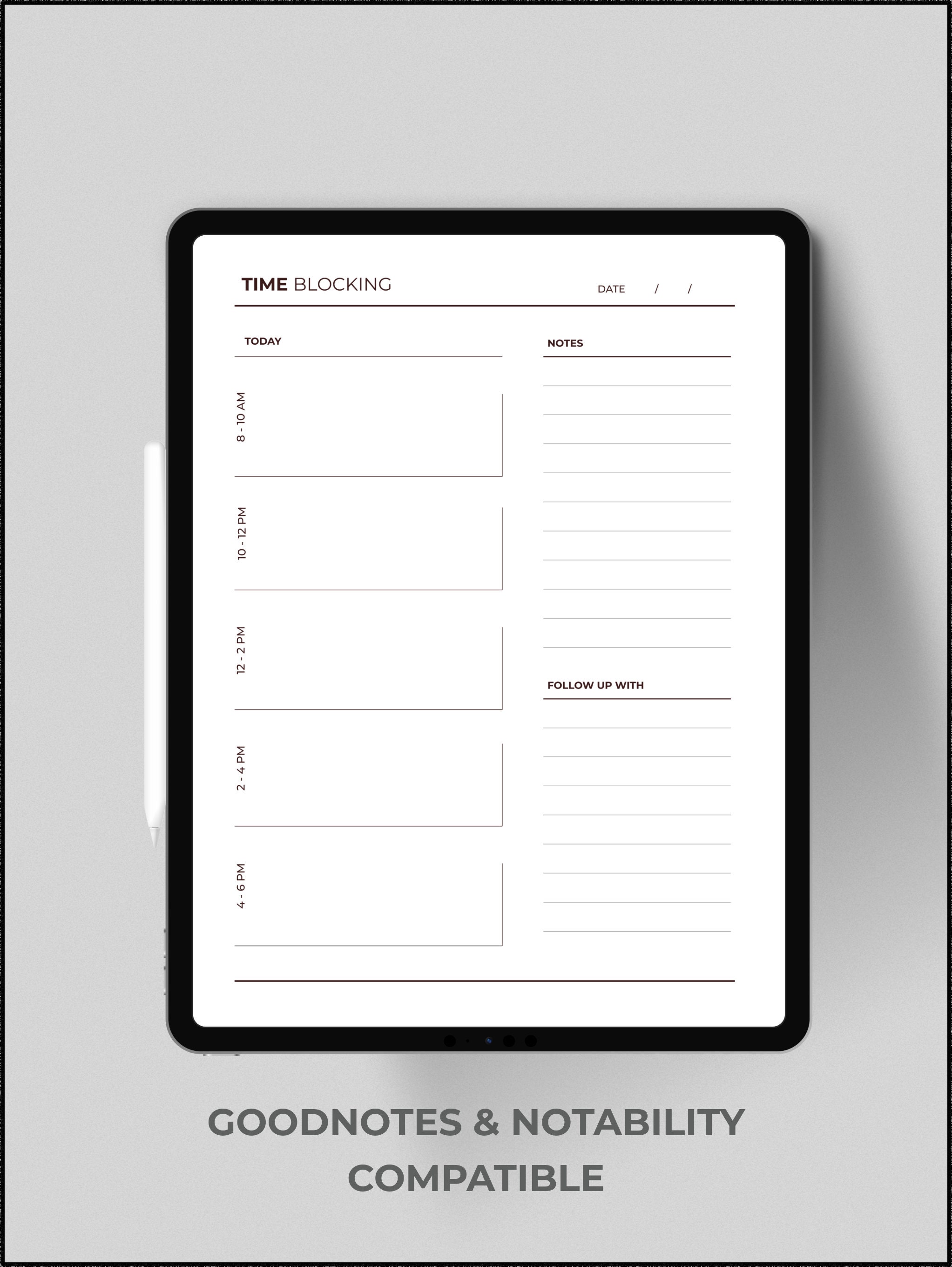 Work Planner Bundle: Time Blocking and Daily and Hourly Planners for ...