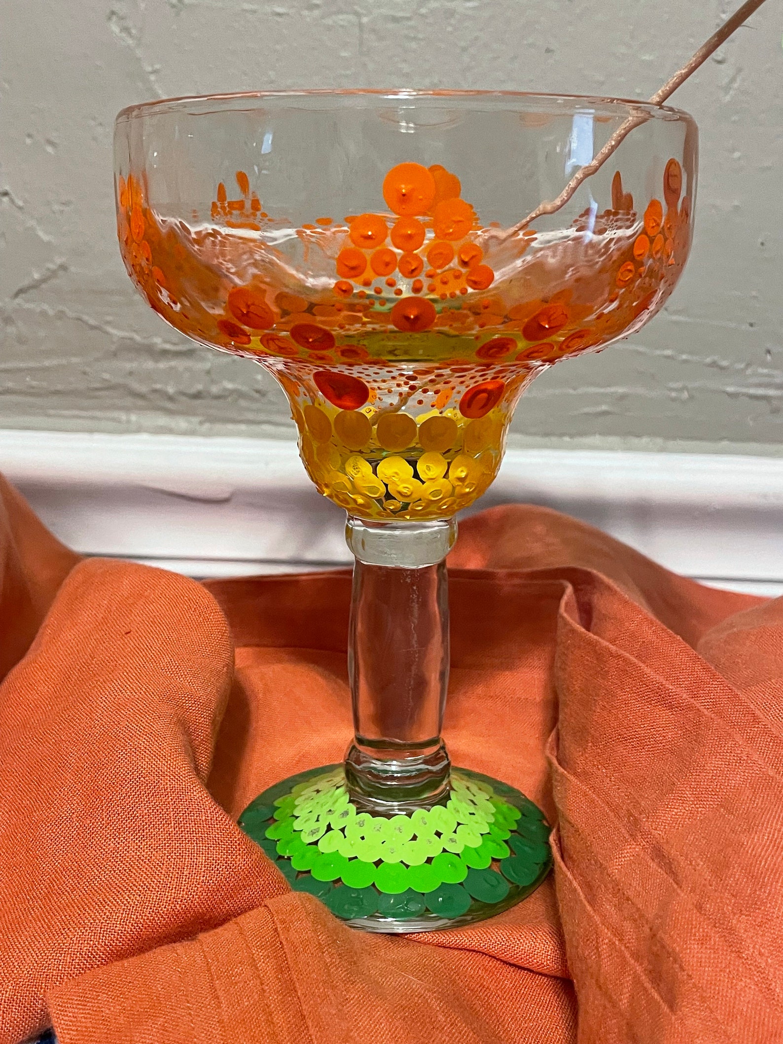 Mandala Margarita Glass – Hand Painted Cocktail Glass for Pool Party - Etsy