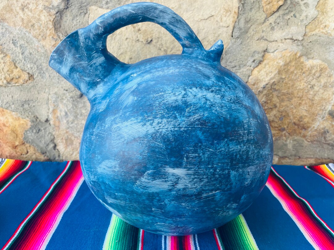 Large Hand-painted Mexican Clay Water Jug: Ocean Blue Tinaja (6.5 L) - Etsy