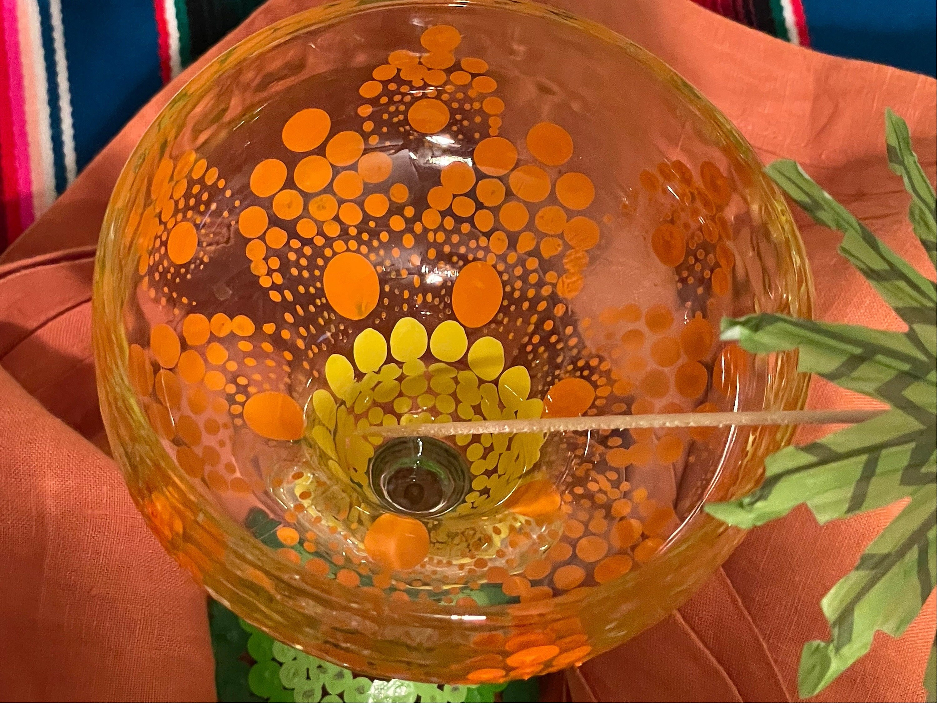 Mandala Margarita Glass – Hand Painted Cocktail Glass for Pool Party - Etsy