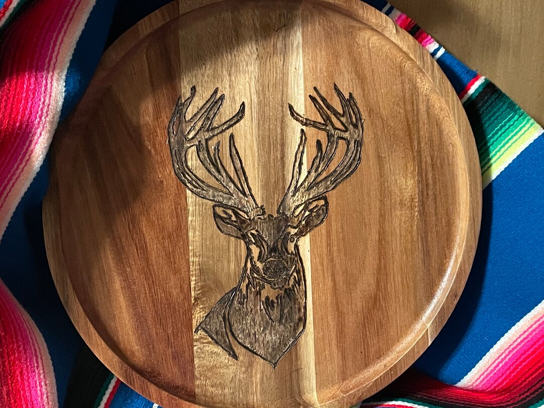 Housewarming Gift / Deer / Buck / Stag Molcajete Base Plate 10 In ...