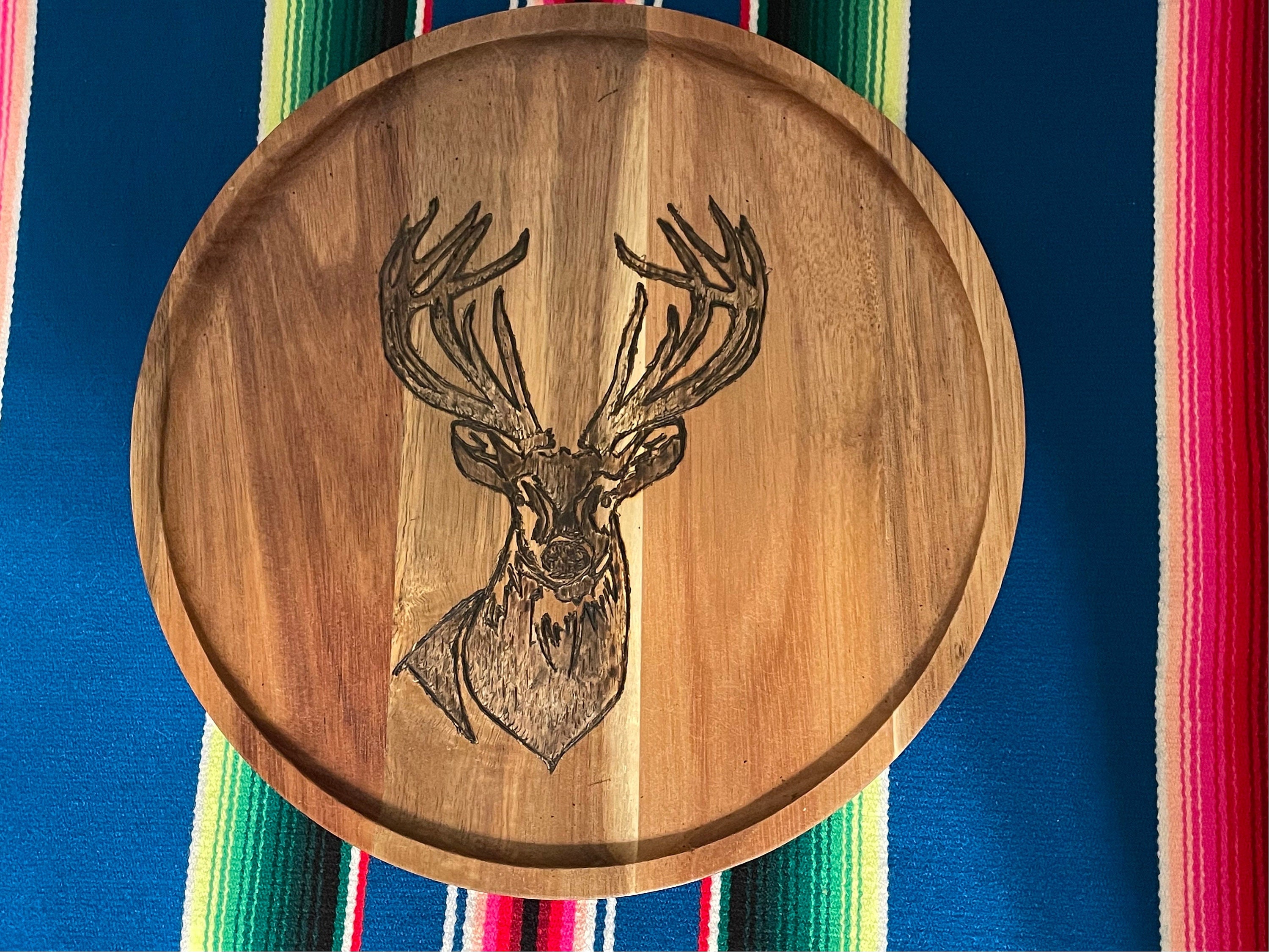 Housewarming Gift / Deer / Buck / Stag Molcajete Base Plate 10 In ...