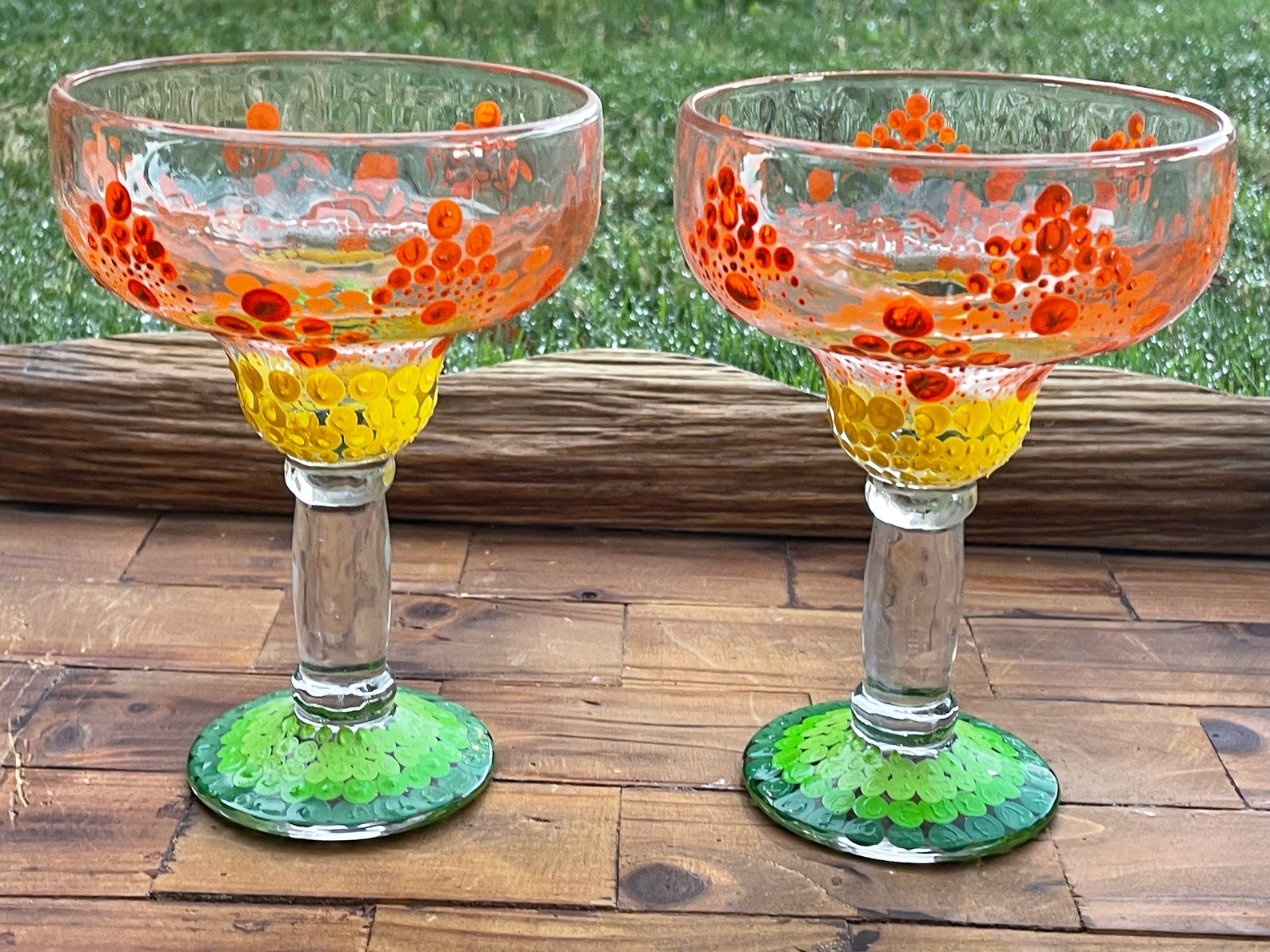 Mandala Margarita Glass – Hand Painted Cocktail Glass for Pool Party - Etsy