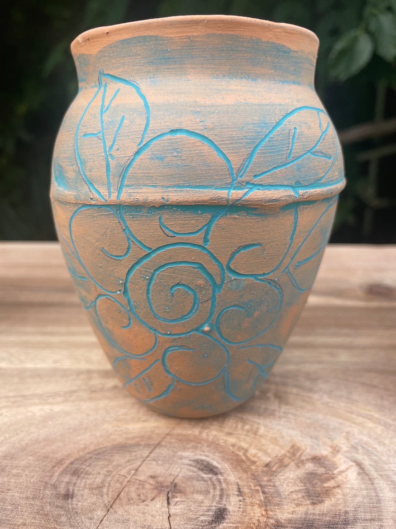 Cantarito De Barro. Hand Painted Mexican Clay Cups Floral Design - Etsy